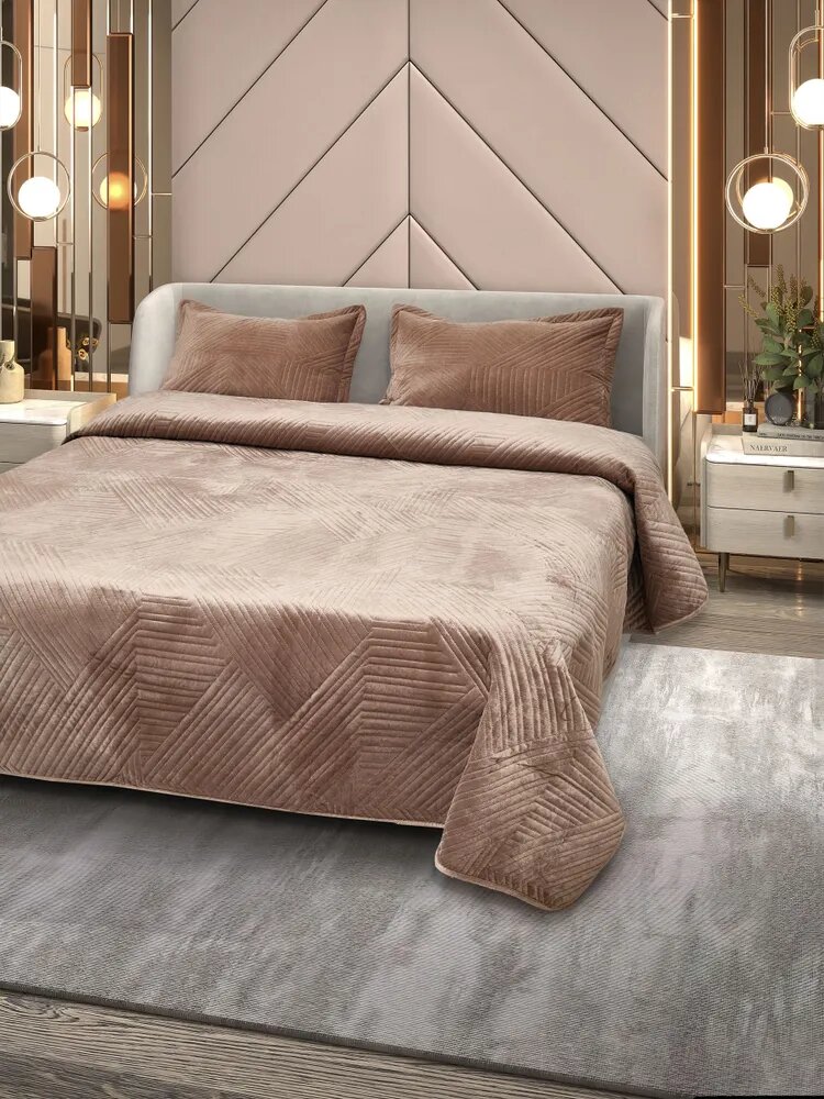City Home Collection Покрывало Велюр, Велюр искусственный с размерами: 240 см х 220 см