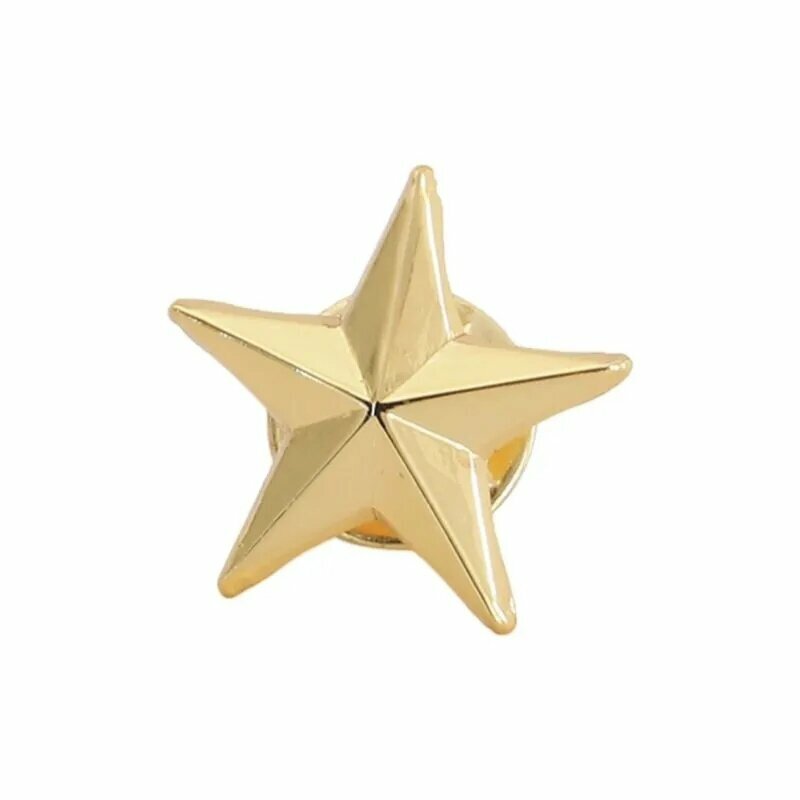 Металлический значок пятиконечной звезды, Золотистый цвет - 1