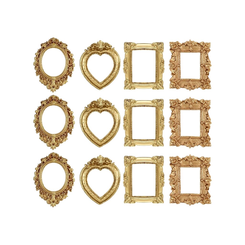 Мини-Золотая Рамка Для фотографий Крошечная Антикварная Фоторамка Крошечные Барочные украшения в Рамке