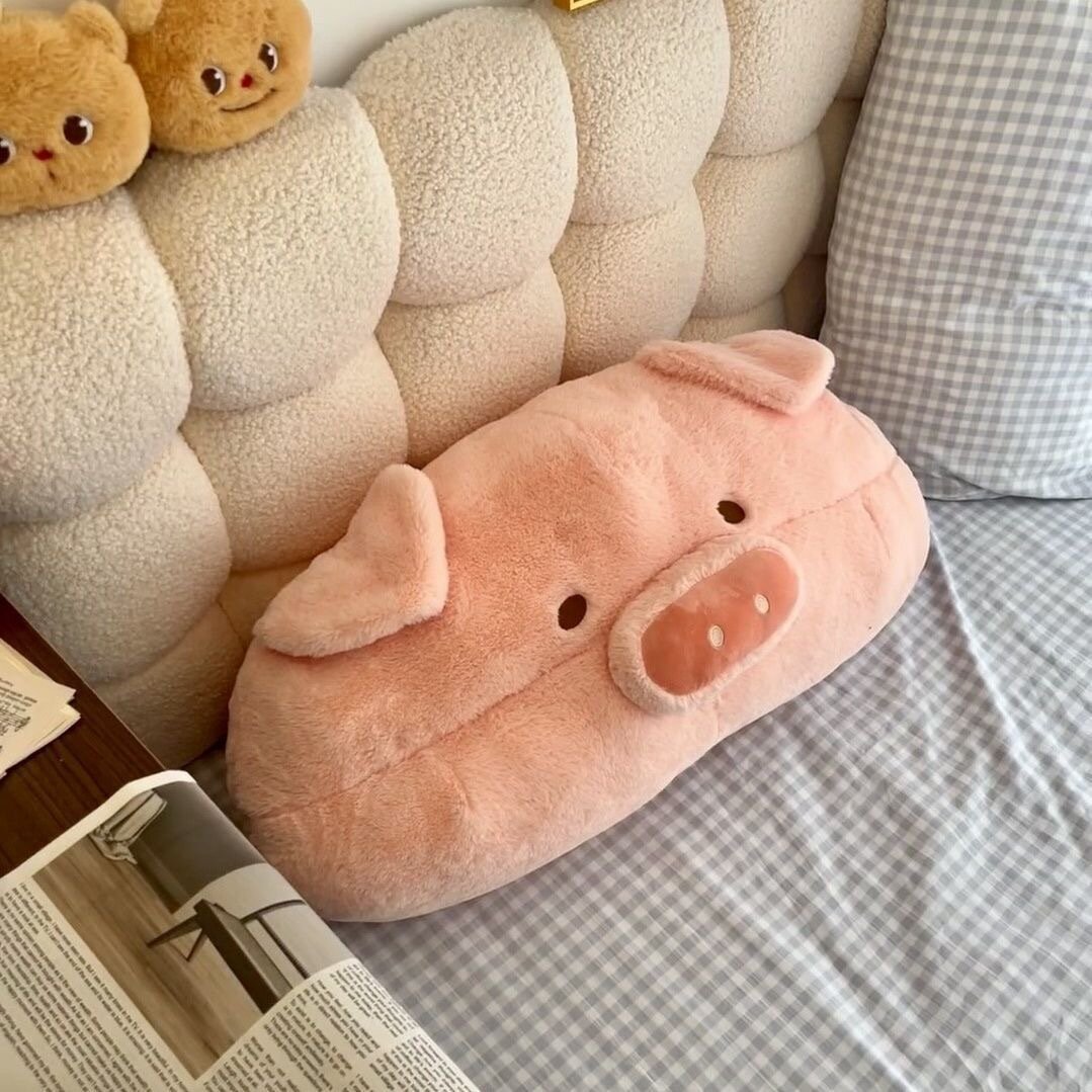 Милая подушка-изголовье в виде поросенка, в мультяшном стиле, подходит для общежития, детской спальни, дивана, в качестве большой декоративной подушки, мягкой обивочной подушки, подушки для спины.