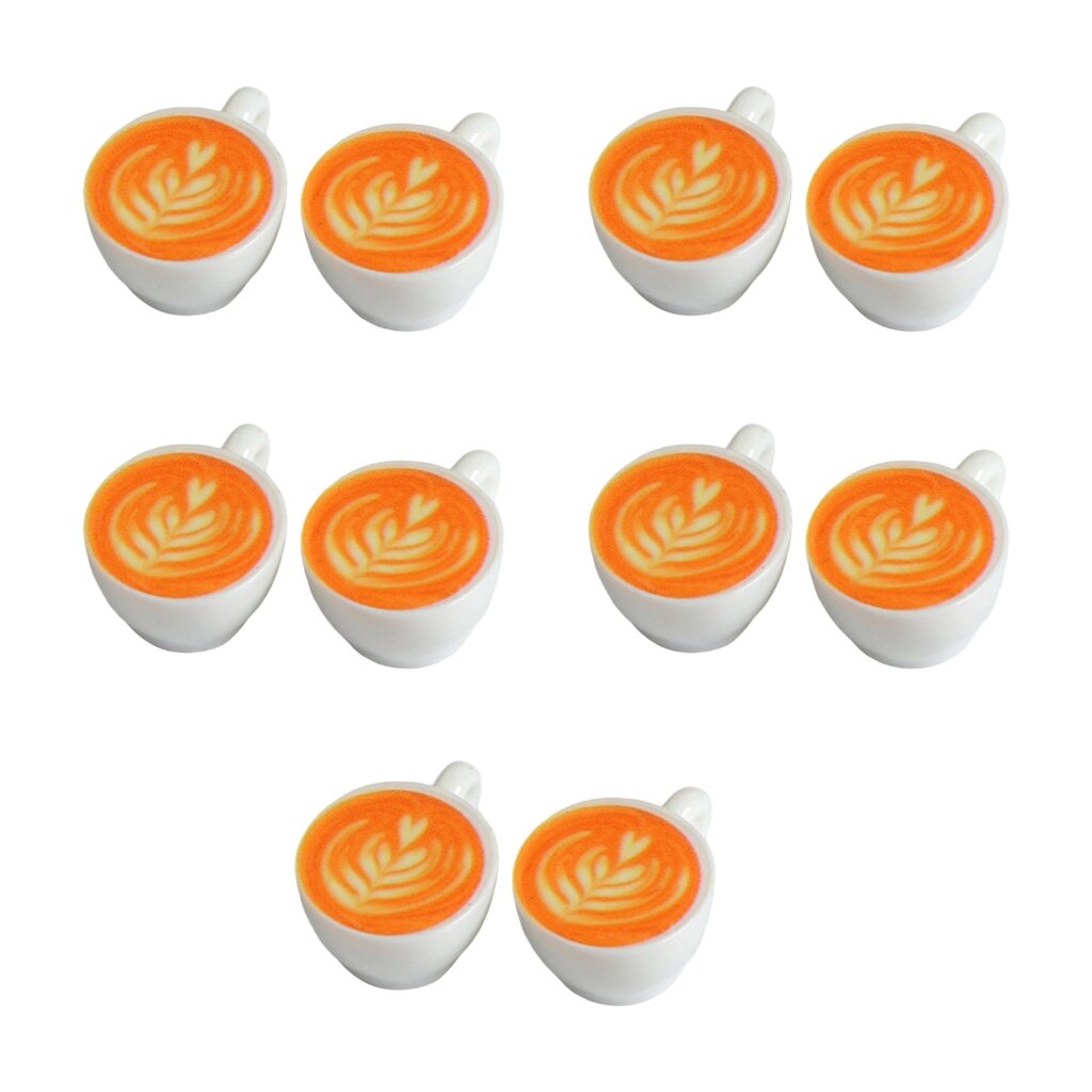Упаковка Из 10 Миниатюрных Игрушечных Кофейных Чашек Из Смолы, Реалистичные Аксессуары Для Кукольного домика, Безопасные Для Детей, Поделки Своими Руками