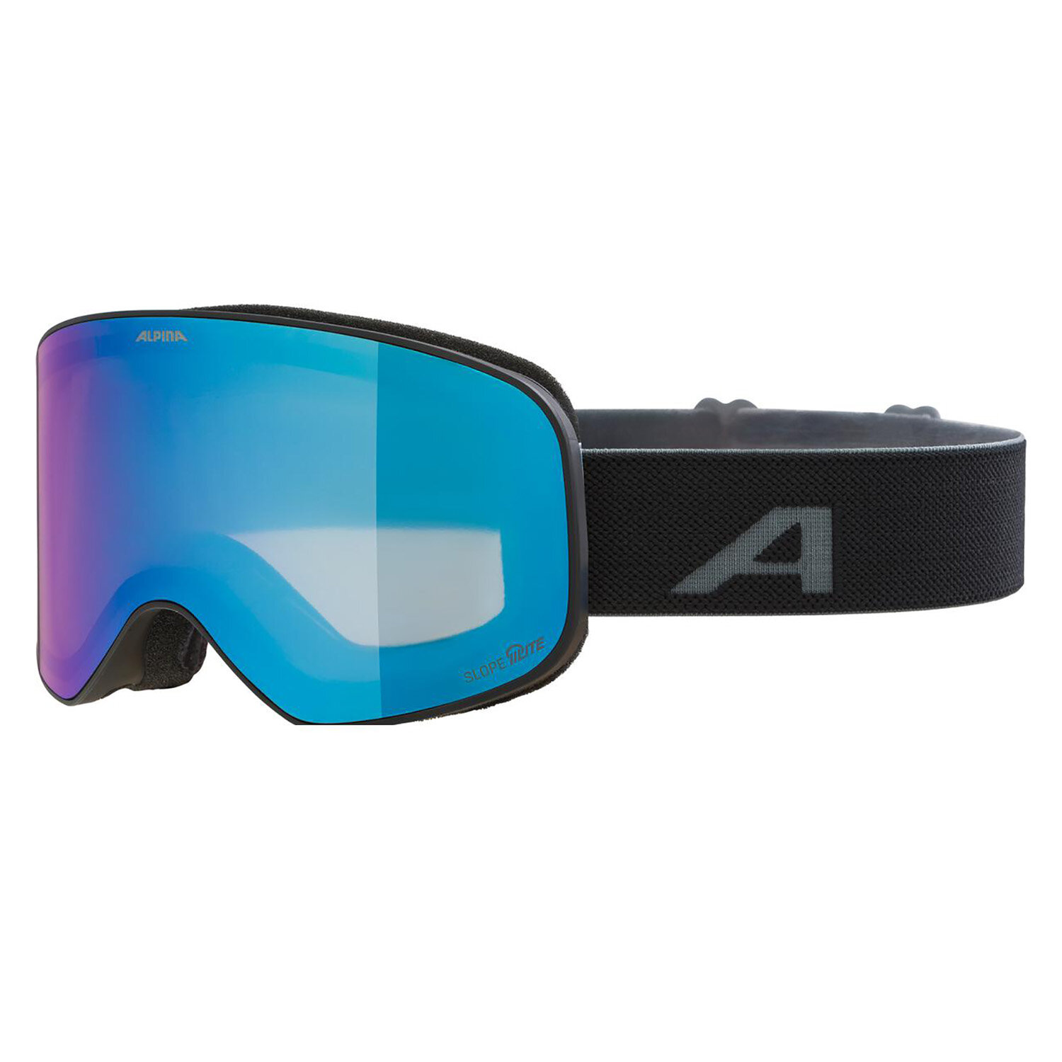 Маска горнолыжная ALPINA Slope Q-Lite Black-Black Matt/Q-Lite Blue S2 (US: M)