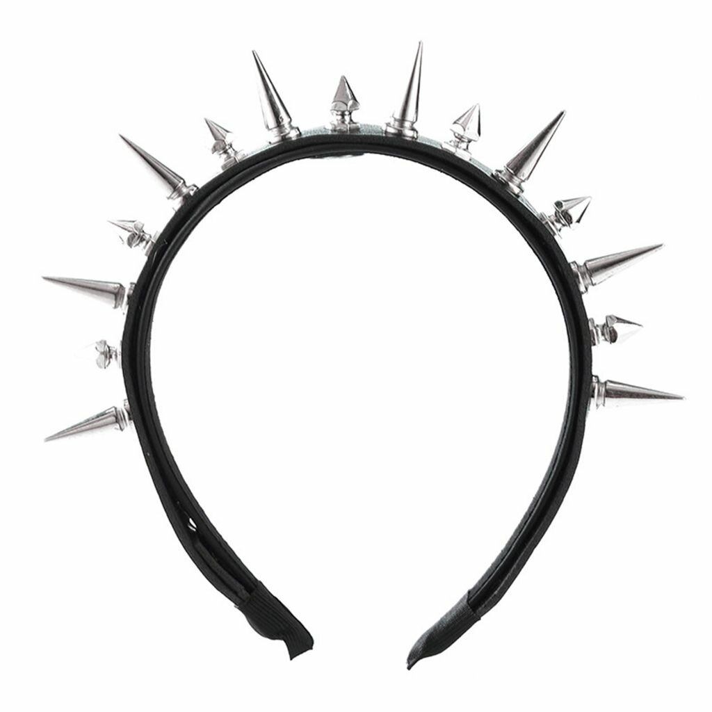 Повязка на голову из искусственной кожи с заклепками в стиле панк-черный