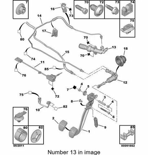 Цилиндр сцепления рабочий Citroen C4/Picasso/Berlingo 1.6 08>, Peugeot 3008/308/5008