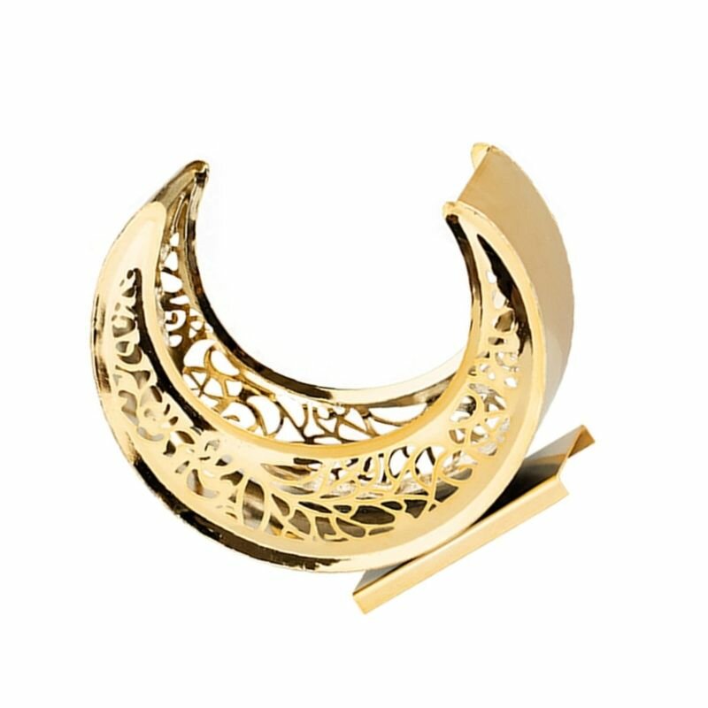 Резная металлическая Тарелка для Закусок с фруктами в виде полумесяца-Золото