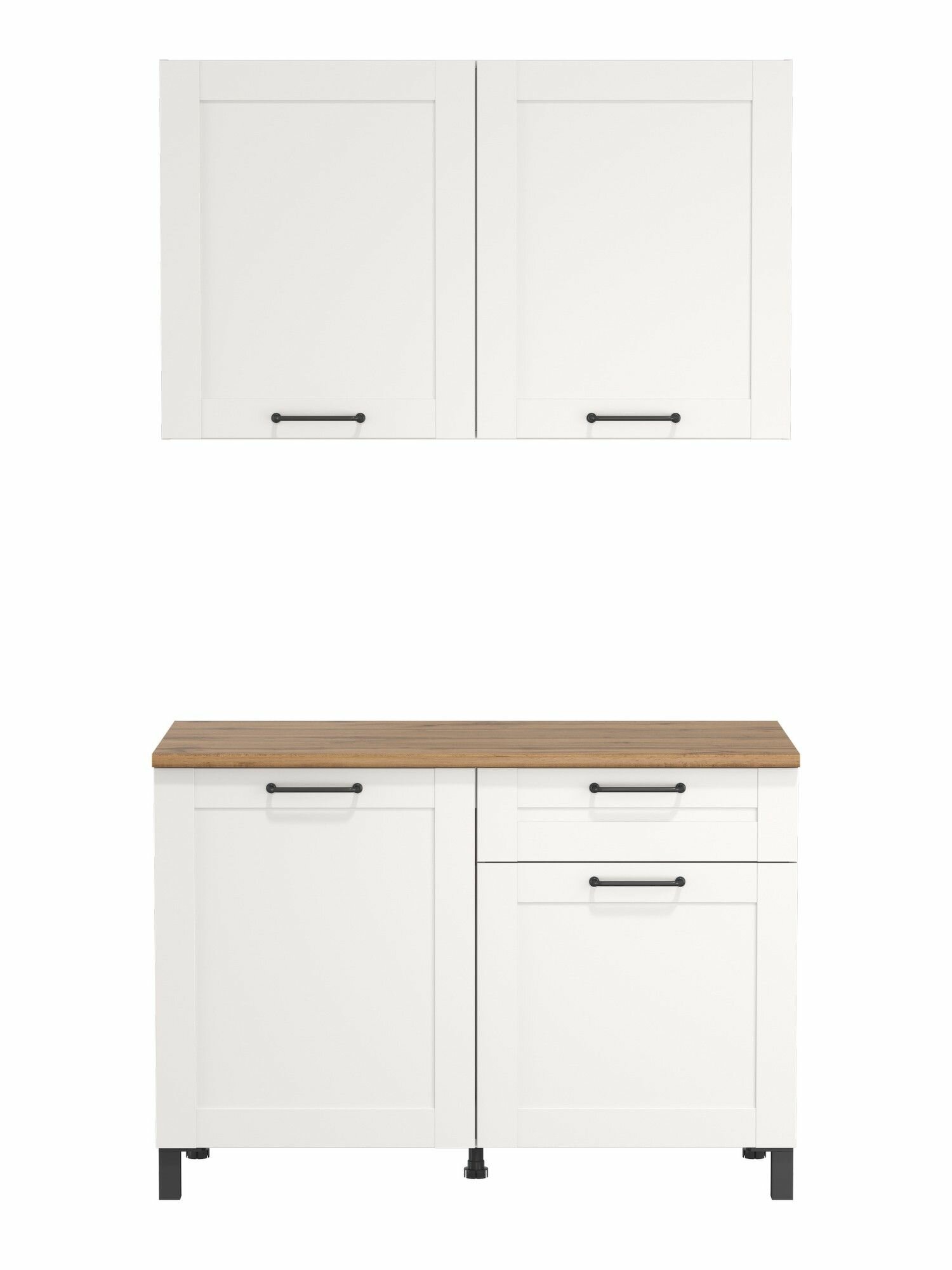 Кухонный гарнитур Аризона 1,2м белый/белый со столешницей