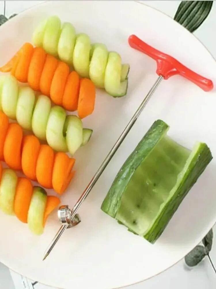 Ручная терка-спираль для картофеля и овощей, Кухонный гаджет для нарезки спиралью, Картофельный слайсер для фри и салатов