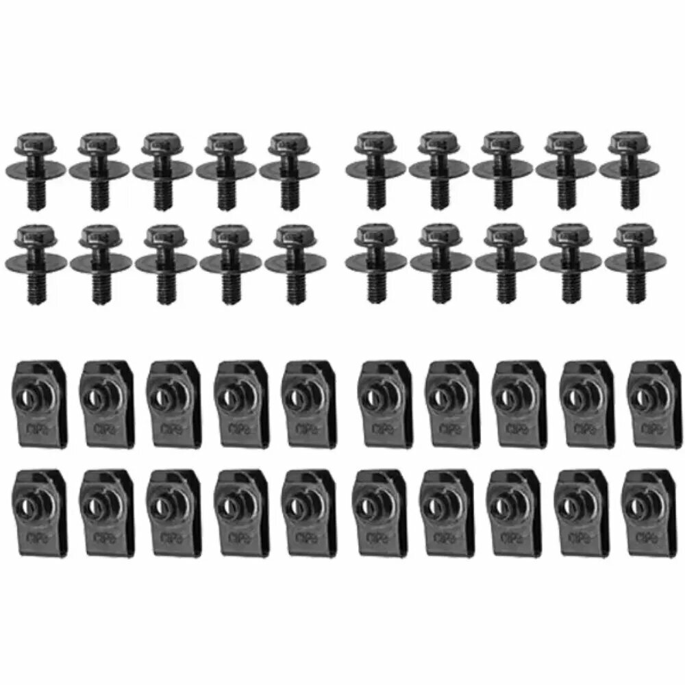 Новый саморезной автомобильный зажим с U-образным вырезом M6, металлические болты для кузова автомобиля, автозастежка, брызговик под кахтом, 20Sets