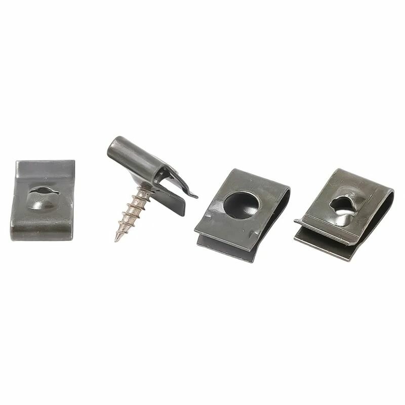 Скоба пружинная под саморез универсальная, Фиксатор автомобильный, закладной крепеж,50шт