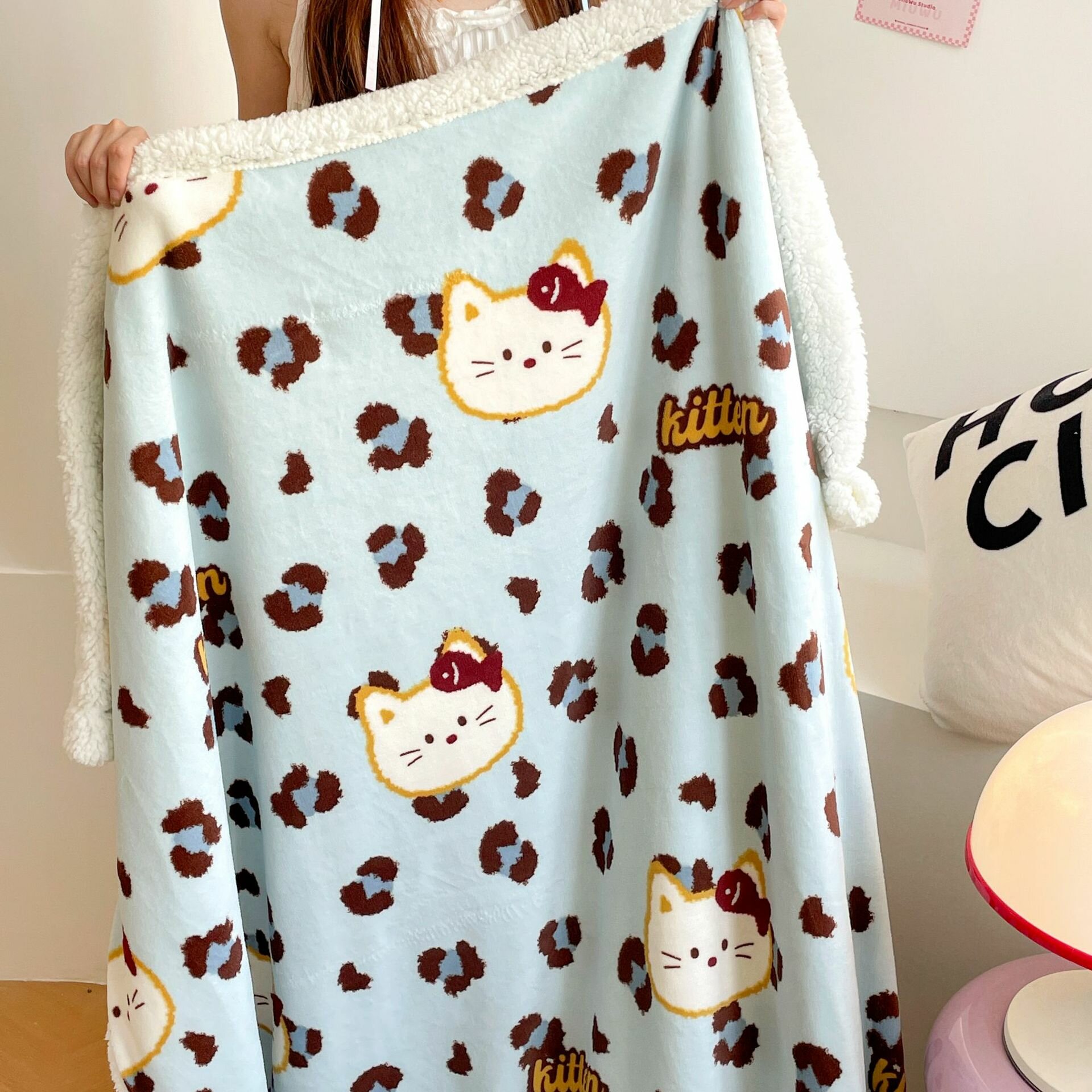 Зимнее одеяло класса А, офисное одеяло для сна, одеяло-шаль, толстое одеяло, бархатное диванное одеяло из овечьего молока