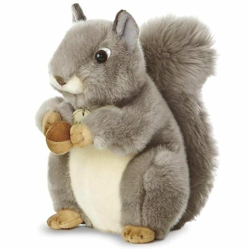 MUMUSU, Детская мягкая меховая белка 21 см - плюшевая игрушка