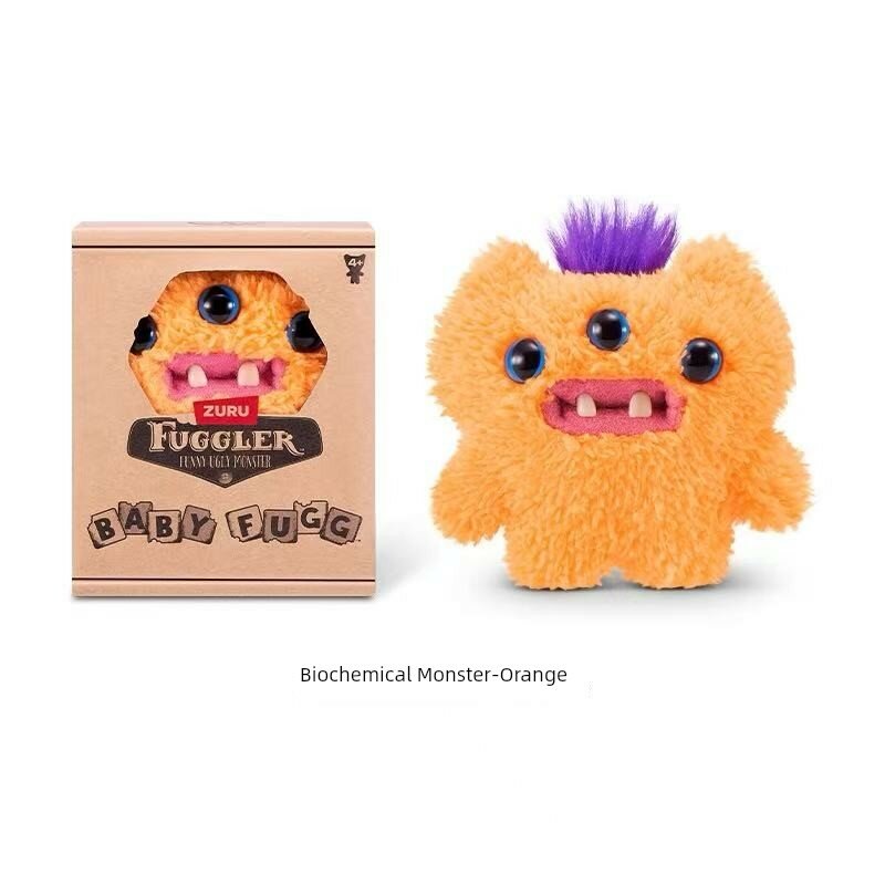 Плюшевая игрушка Fuggler Версия 4 Био-Монстр - Оранжевый цвет, милый зверек, 15 см