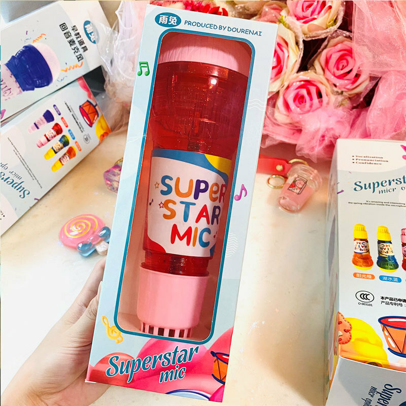 Эхо-микрофон для детей — музыкальный учебный подарок в красном для детского сада и школьных занятий