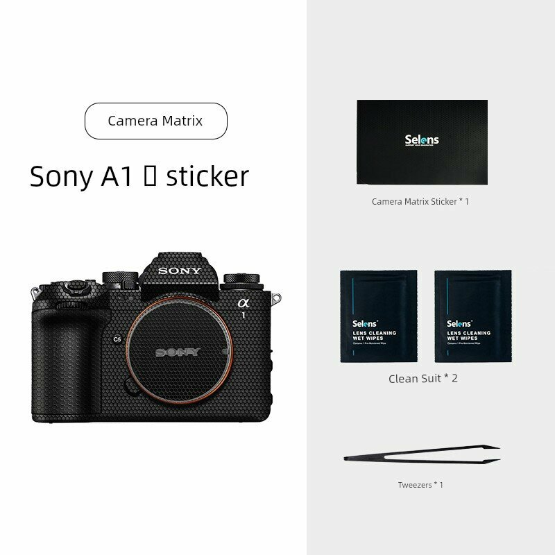 Пленка с матричным узором для полного обхвата корпуса камеры Sony A1II (3M клей)