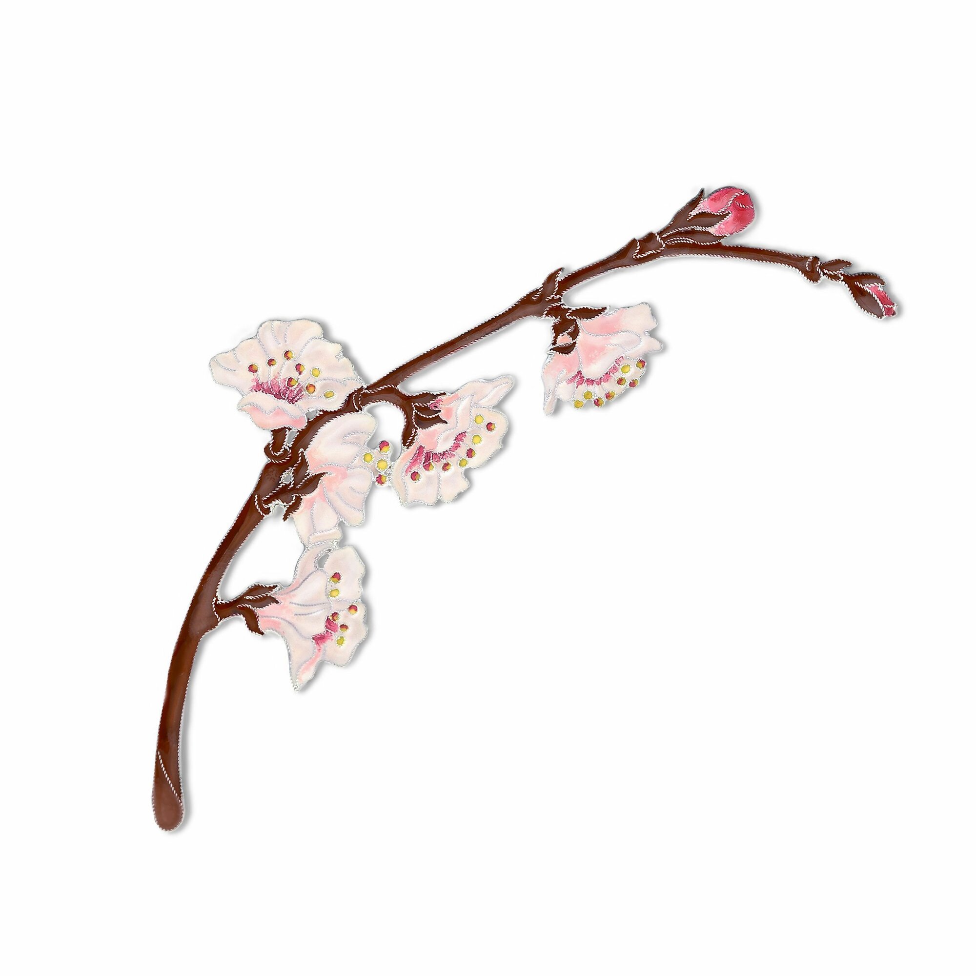 Брошь, серебро, 925 проба, эмаль