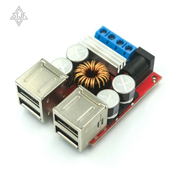 STJF регулятор напряжения 8В-35В 5В 8А 4-портовый USB