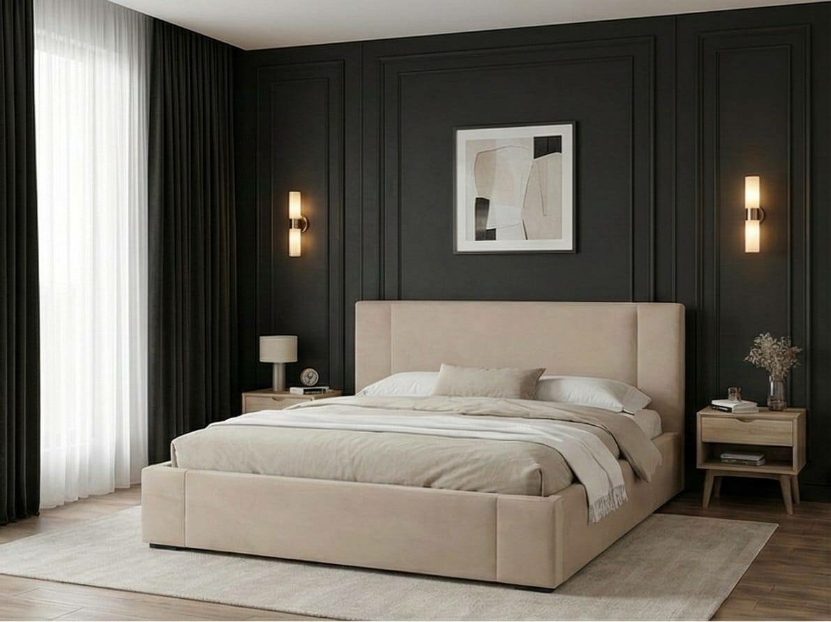 Двуспальная кровать Boni, с подъемным механизмом, с ящиками для белья, ортопедическое основание