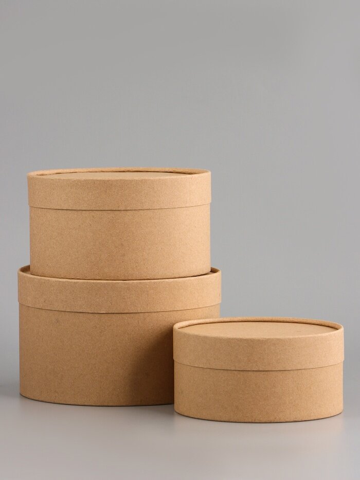 Набор подарочных коробок 3 в 1, завальцованные, крафт, 20 х 12 - 18 х 10 - 16 х 8 см 10956948