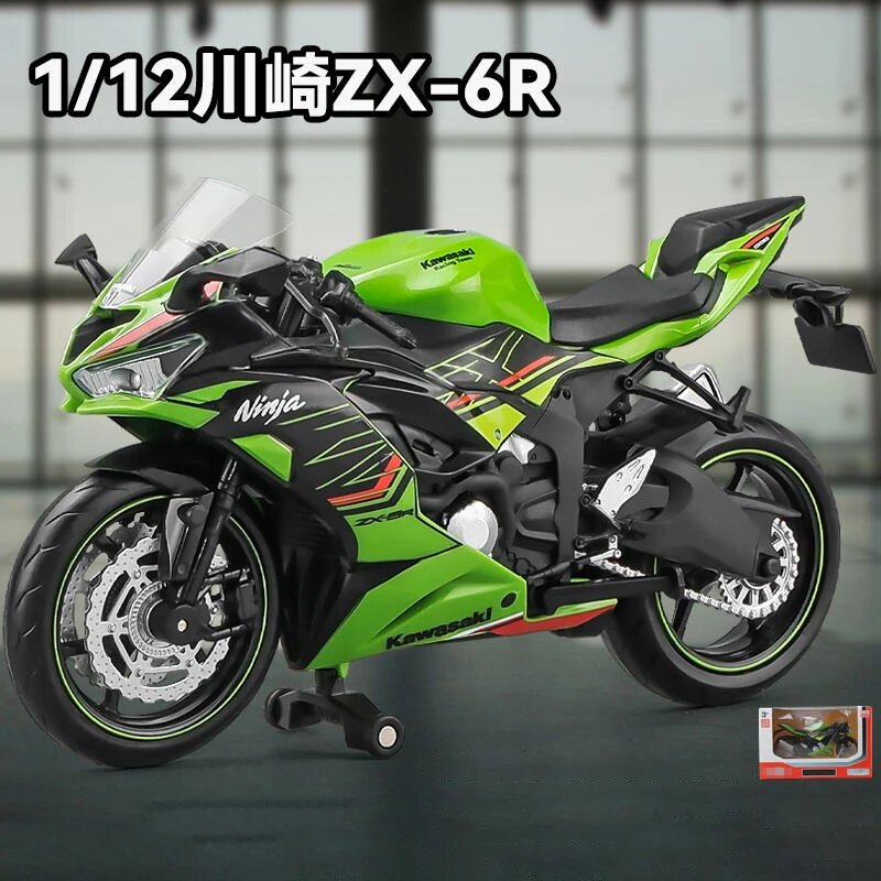 Модель мотоцикла Kawasaki Ninja ZX-6R 1:12, зеленый
