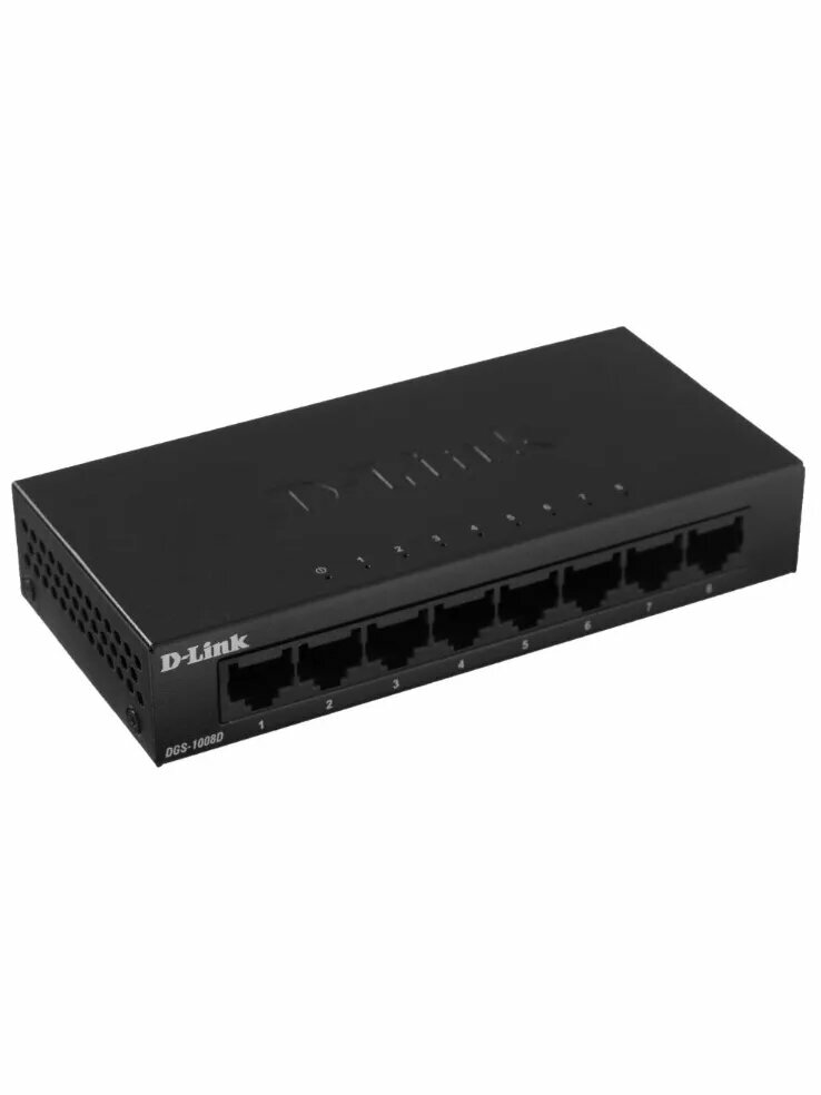 Коммутатор неуправляемый D-link DGS-1008D/R1A 8x1000Base-T, корпус металл