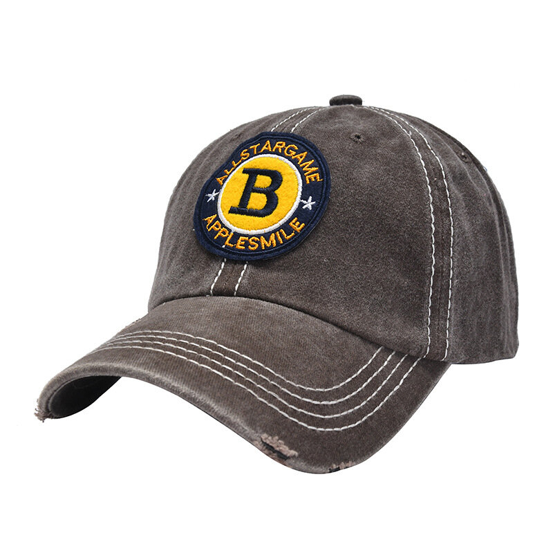 DIY Кепка Буква NY Винтаж Постиранная Хлопок