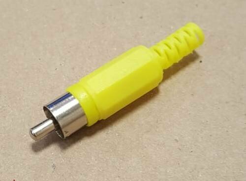 5 шт, Колокольчик, Разъем RCA (Male), штекер на кабель под пайку, желтый