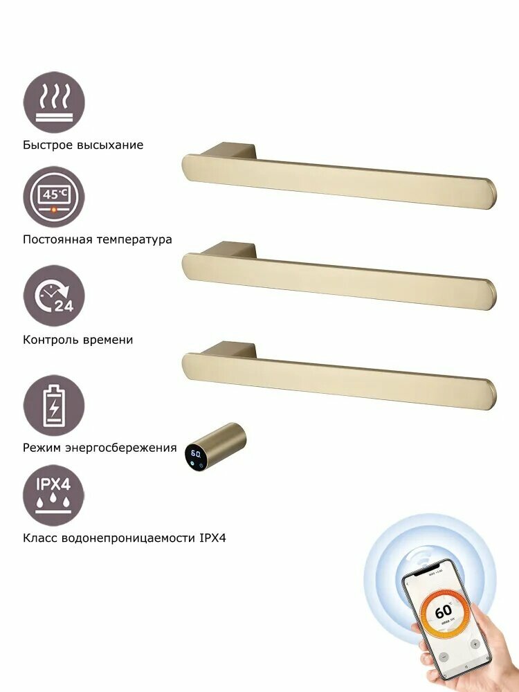 Sunnyscoco Полотенцесушитель Электрический 500мм 460мм форма E-образная (Фокстрот)