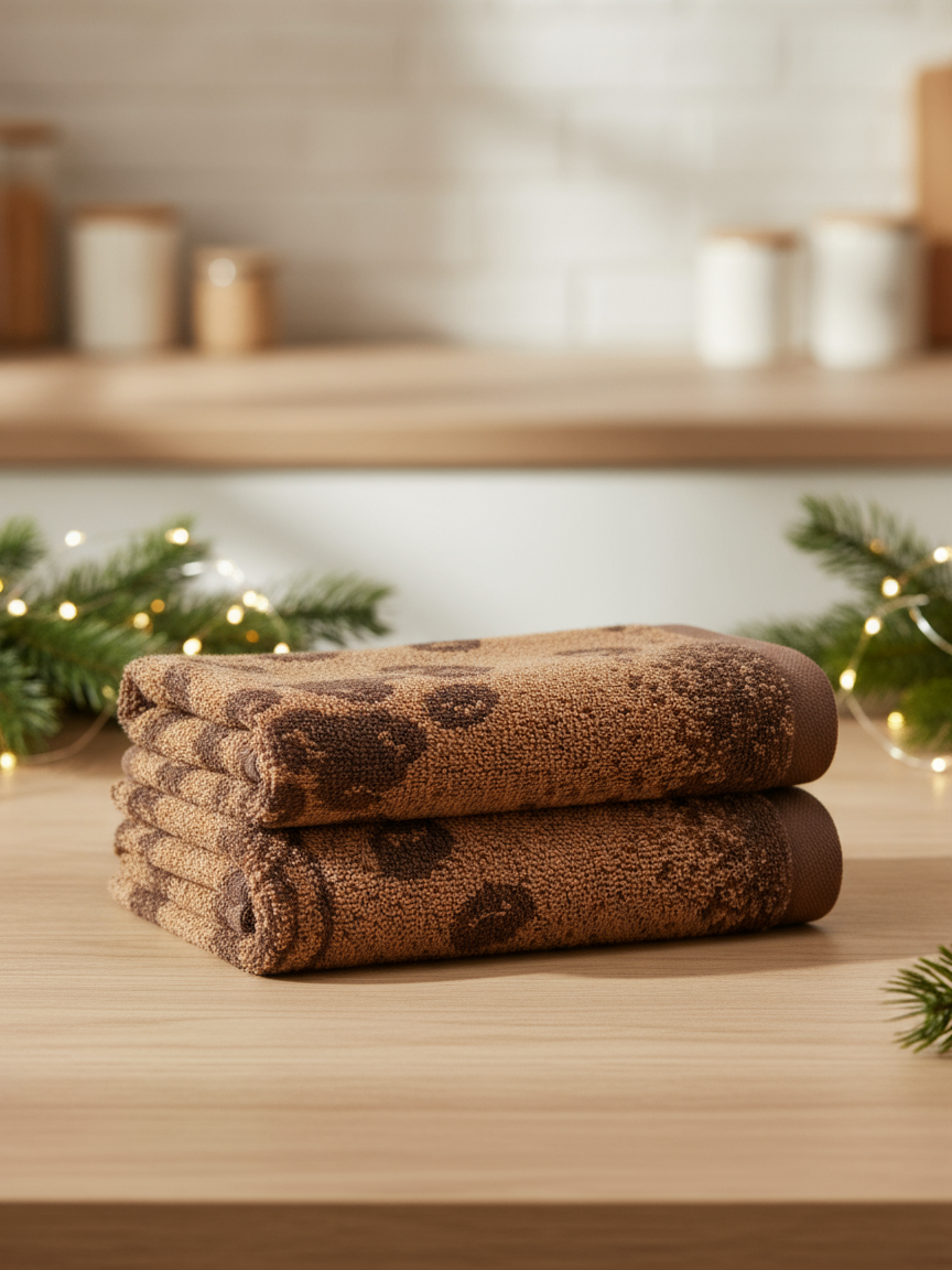 Набор кухонных полотенец Текстиль Центр, из 100 % хлопка, 30х55 см, 2 шт кофейный