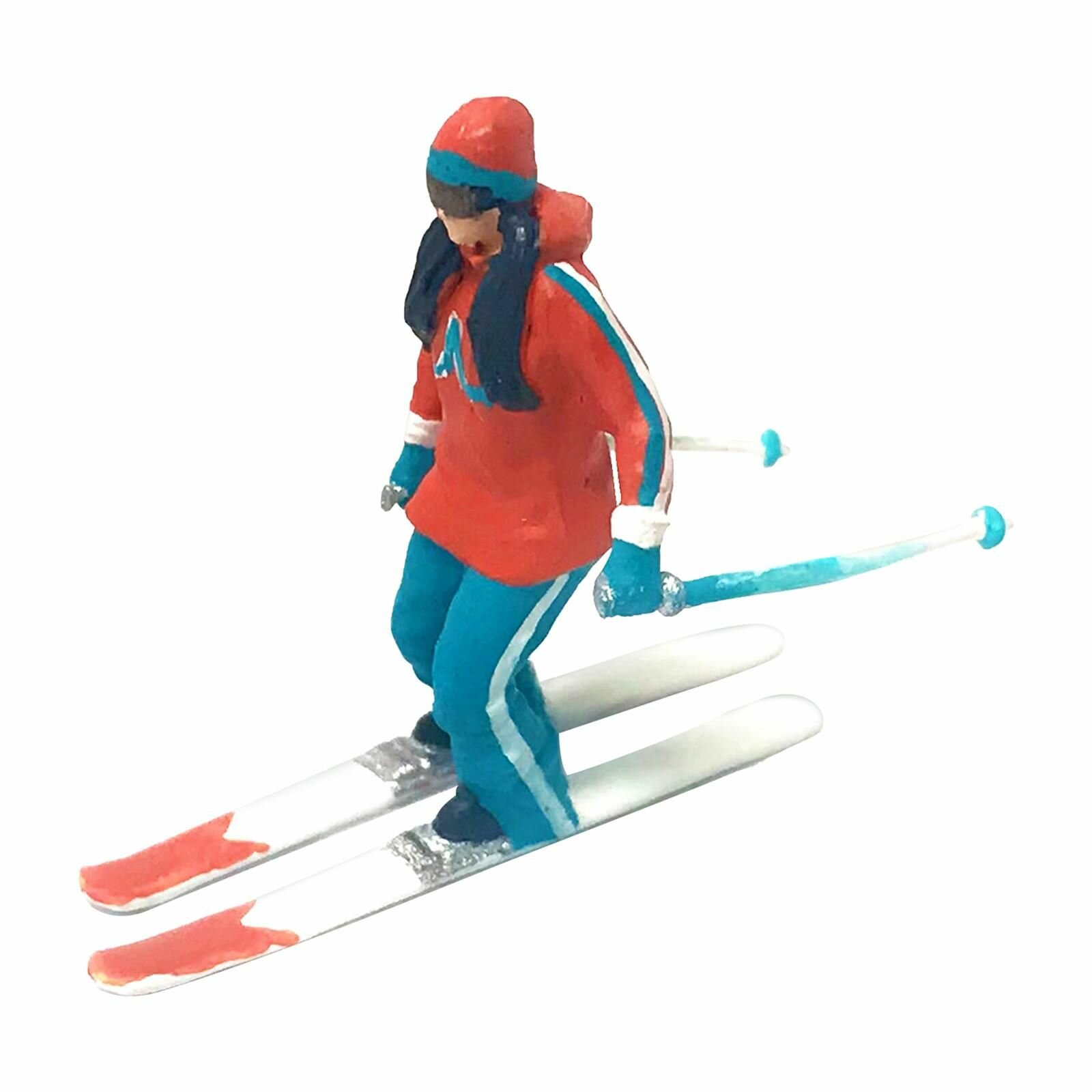 Фигурка лыжника 1:64, миниатюрная модель для диорам и DIY проектов, ручная работа, высота 2.8-3 см, из смолы
