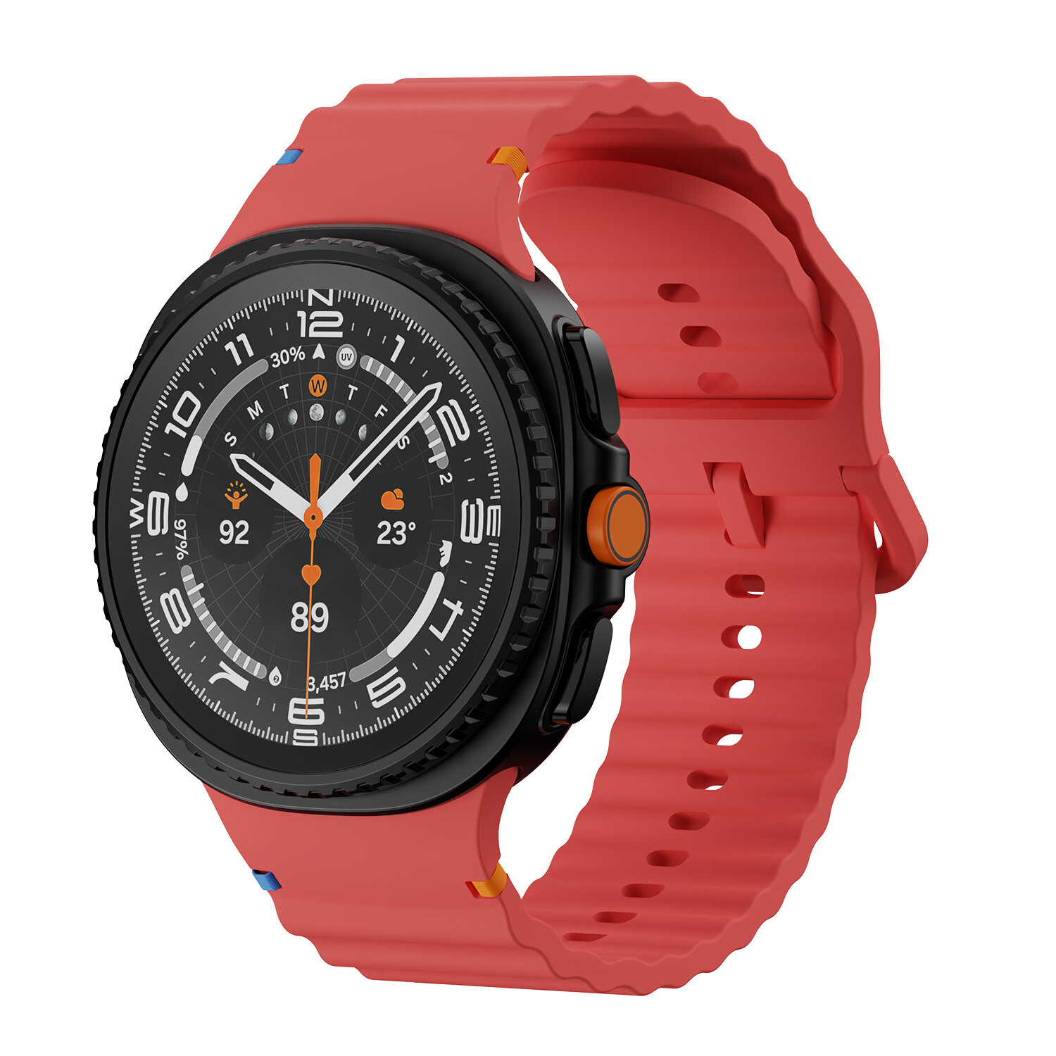 Силиконовый ремешок для Samsung Galaxy Watch8 44мм / 40мм / Watch8 Classic 46мм - волна, красный