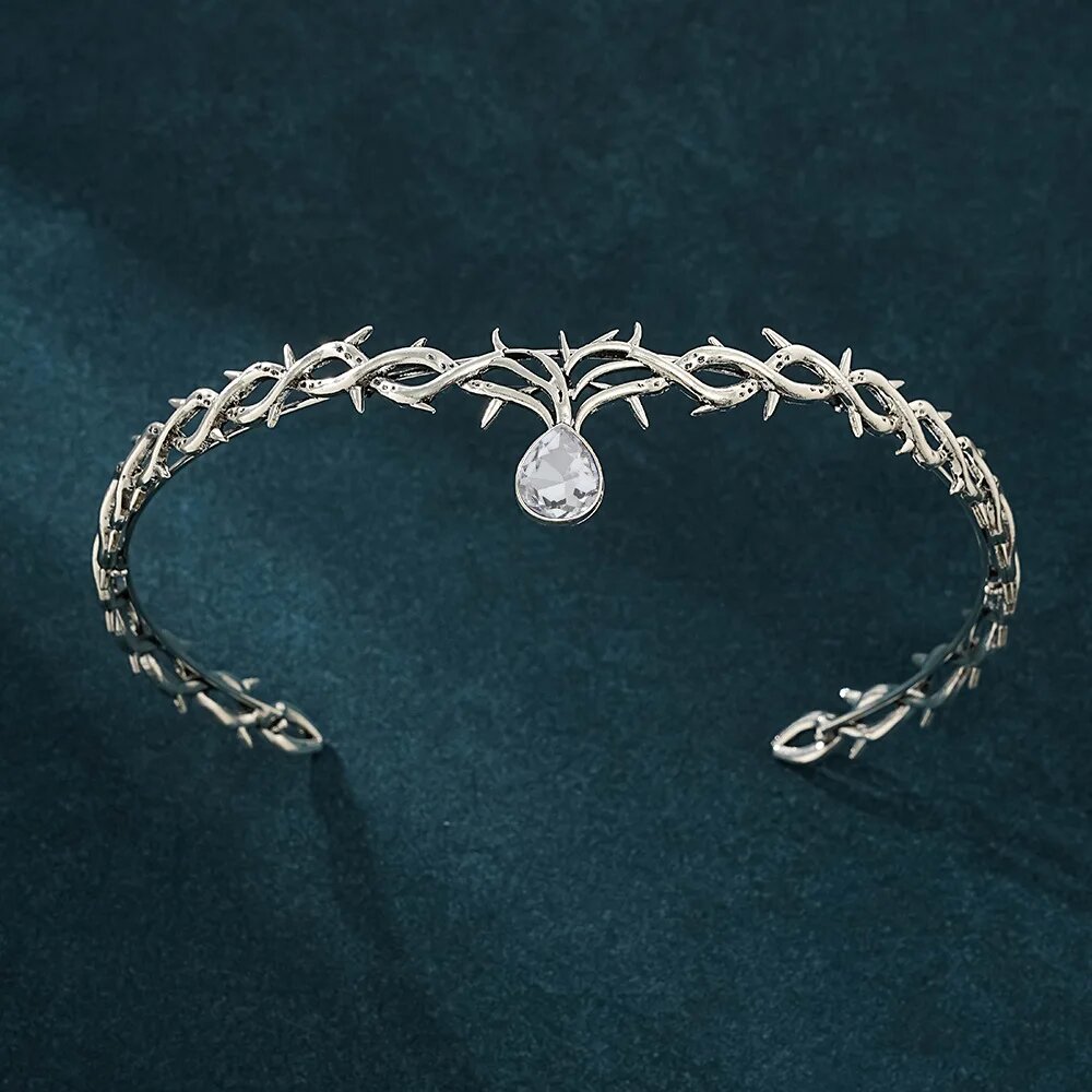 Диадема с хрусталем, Silver White