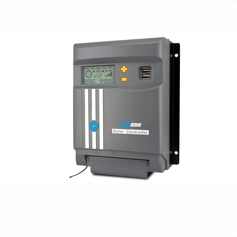 MPPT Controller 10A 20A 30A 40A для солнечных панелей LCD Display 12V/24V Battery Regulator Dual USB Material ABS+PC board Model MPPT110D MPPT120D MPPT130D MPPT140D Maximum PV input voltage 100V Rated load current 10A 20A 30A 40A Rated system voltage 12V