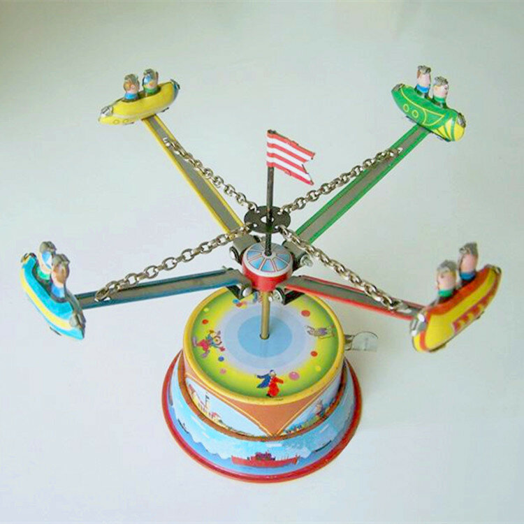 Коллекция для взрослых Vintage ветряная игрушка металл олово играть парк вращающийся самолет Windmil механические часы игрушка персонаж подарок игрушка намота (красочный)