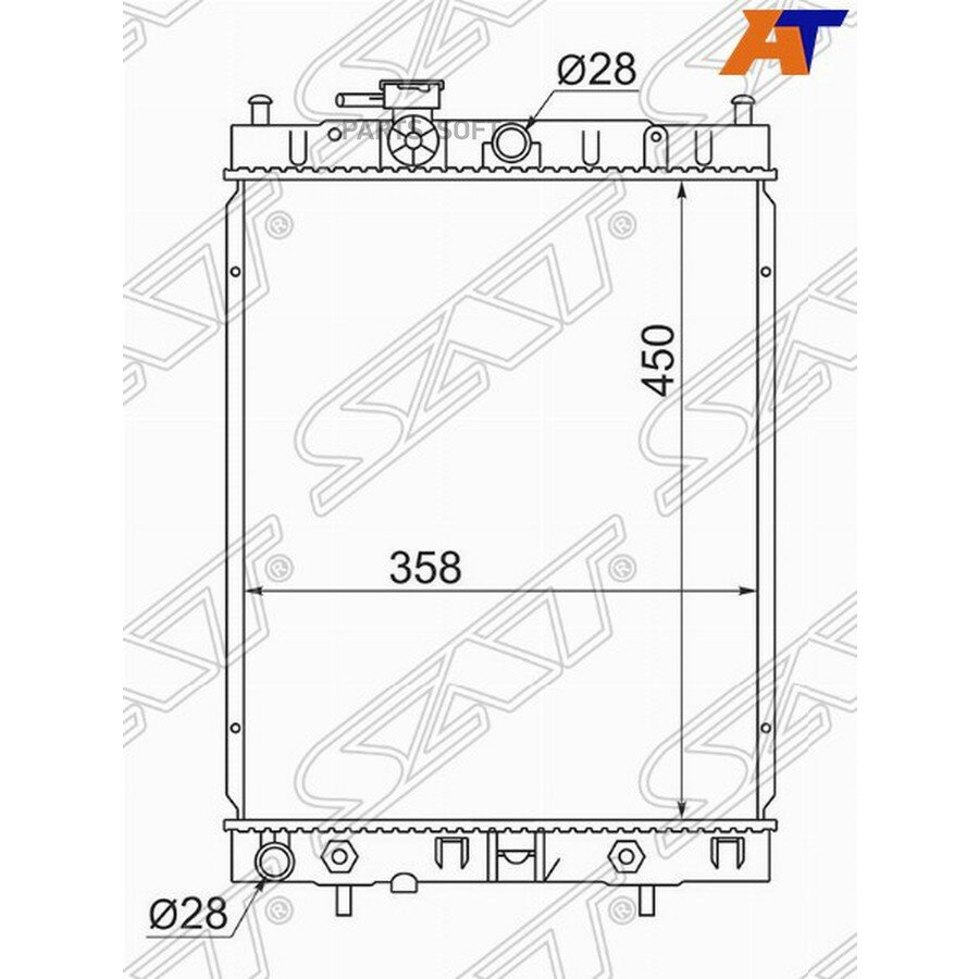 Радиатор Nissan Cube 98-02 от официального дистрибьютора, SAT, артикул NS0001
