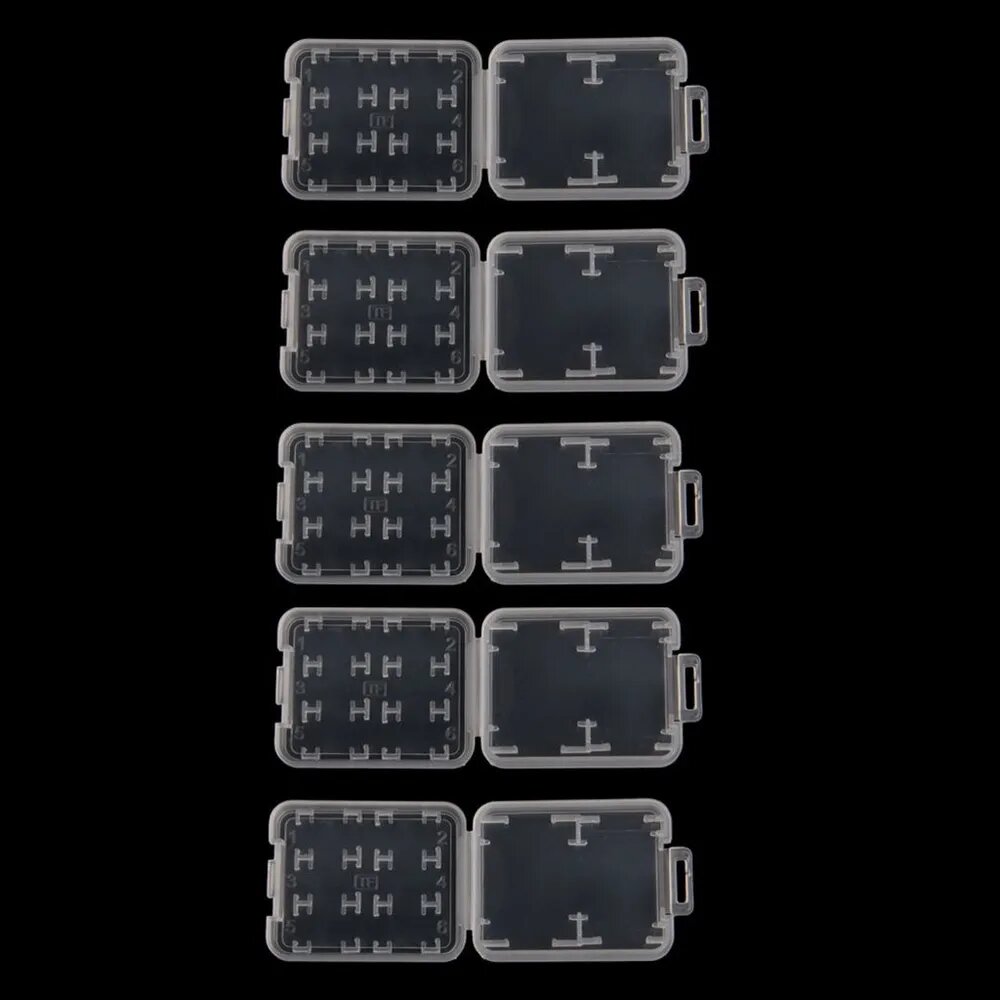 5шт Прозрачная пластиковая карта памяти для кейса SD Micro T-Flash