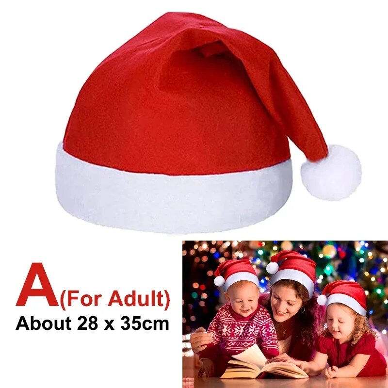 Рождественские плюшевые шапки Санта Клауса Thin for Adult