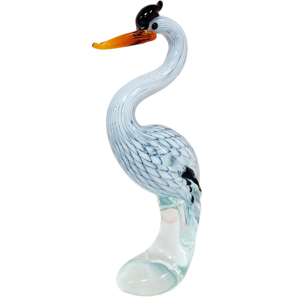 Стеклянная фигурка ручной работы "Цапля"