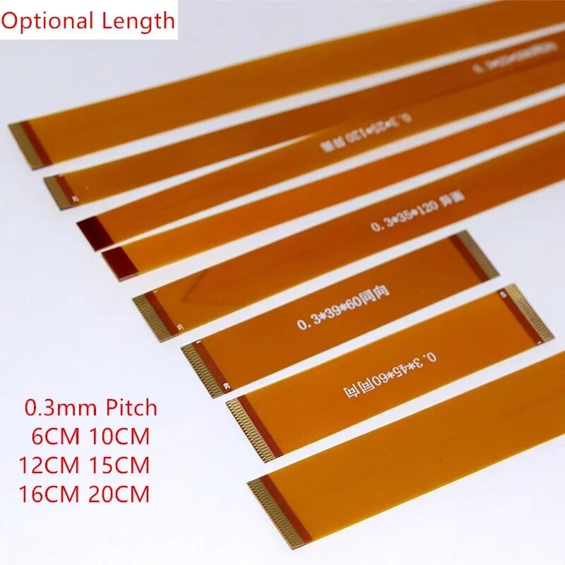 Плоский гибкий кабель FPC FFC 0.3 мм, 7/9/11/13/15/17/19/21/23/25/27/31/33/35/39/41/45/49/51/57/61/71 Pin 51 Pin, length-60mm, A-Forward Direction