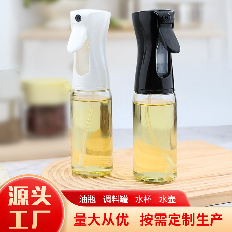 Бутылка-распылитель для масла для кухни, 220 мл, большая емкость, стеклянная, для кухонных принадлежностей, с функцией