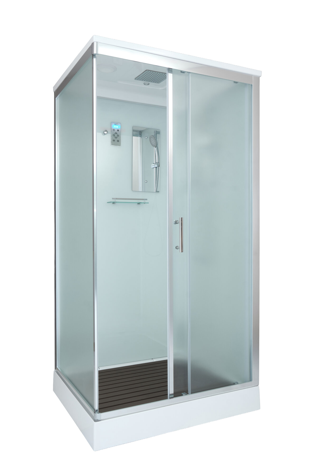 Душевая кабина DTO с крышей, низким поддоном и электрикой, матовое стекло, 120х90х220 см, серия D