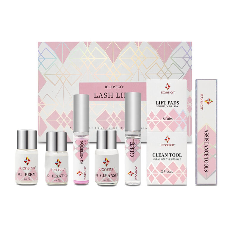Набор для ламинирования ресниц Iconsign IKA-006 без стимуляции, кератин, быстрый, лосьон, цвет как на картинках, для 10 человек, перманент, натуральное закручивание ресниц, MSDS, принимает OEM
