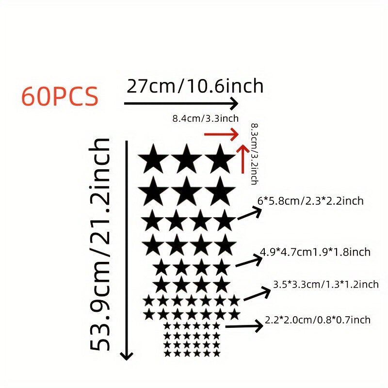 Трансграничная внешняя торговля Горячая автомобильная наклейка пятиконечная звезда маленькая узорчатая наклейка на кузов стекла царапины на декоративные наклейки