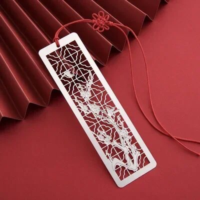 Металлическая закладка в китайском стиле Бордовый, 2