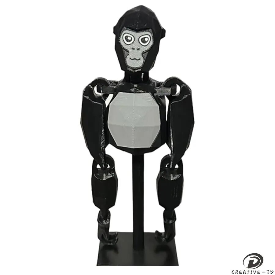 Горилла Тег/Gorilla Tag(серовато-чёрный)В комплект входит подставка - 1 шт.3D-печатные гориллы, обезьяны, игрушки для снятия стресса для мальчиков и девочек