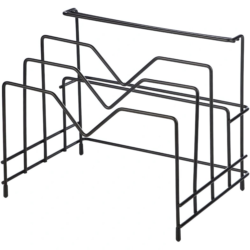 Держатель настольный для крышек и досок "L'ordine Nero", металл, 26.5x19x21 см, черный