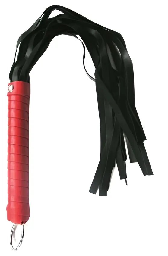 Notabu Плеть-флоггер с витой ручкой 49 см (MLF-90071), черный/красный