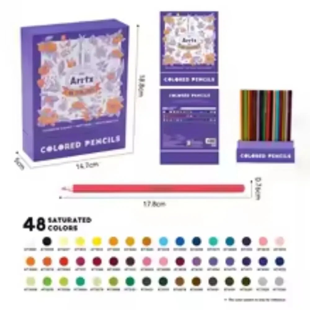 Arrtx цветные карандаши 126 шт. 48 colors