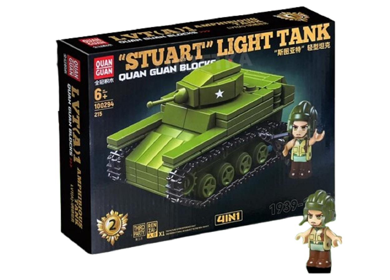 Конструктор Военная техника, 4 в 1, Танк Stuart