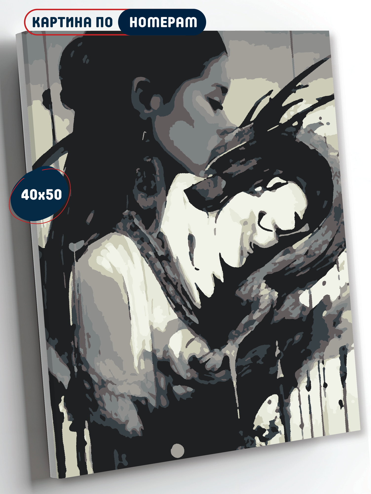 Картина по номерам "Девушка и дракон", Холст на подрамнике 40х50, набор для рисования