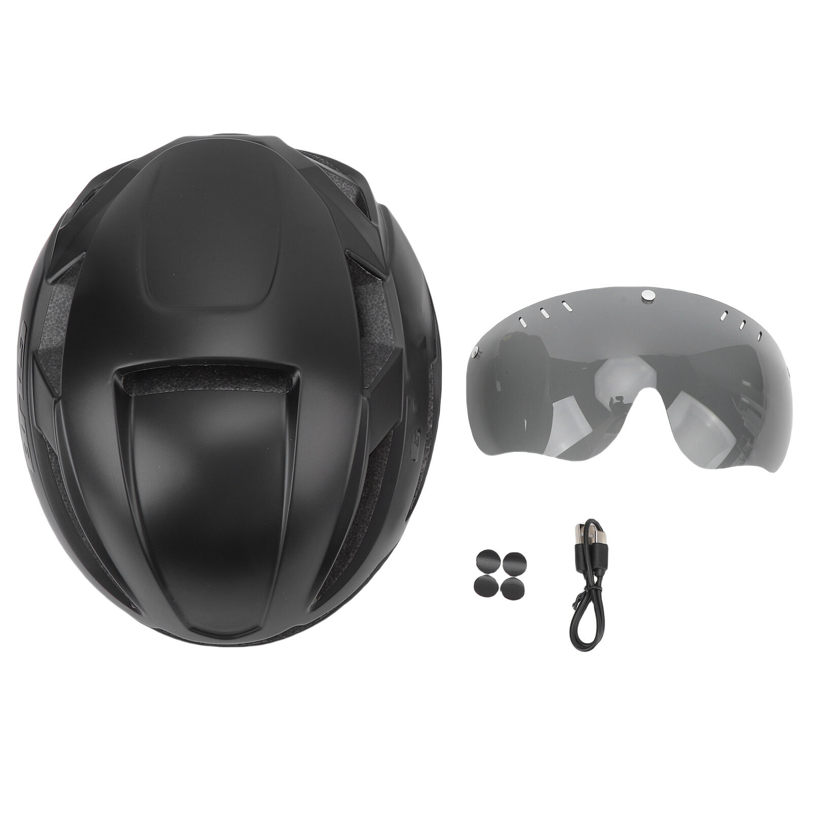 Велосипедный шлем с технологией MIPS, светодиодной подсветкой и защитными очками для горных и шоссейных велосипедов, черный.